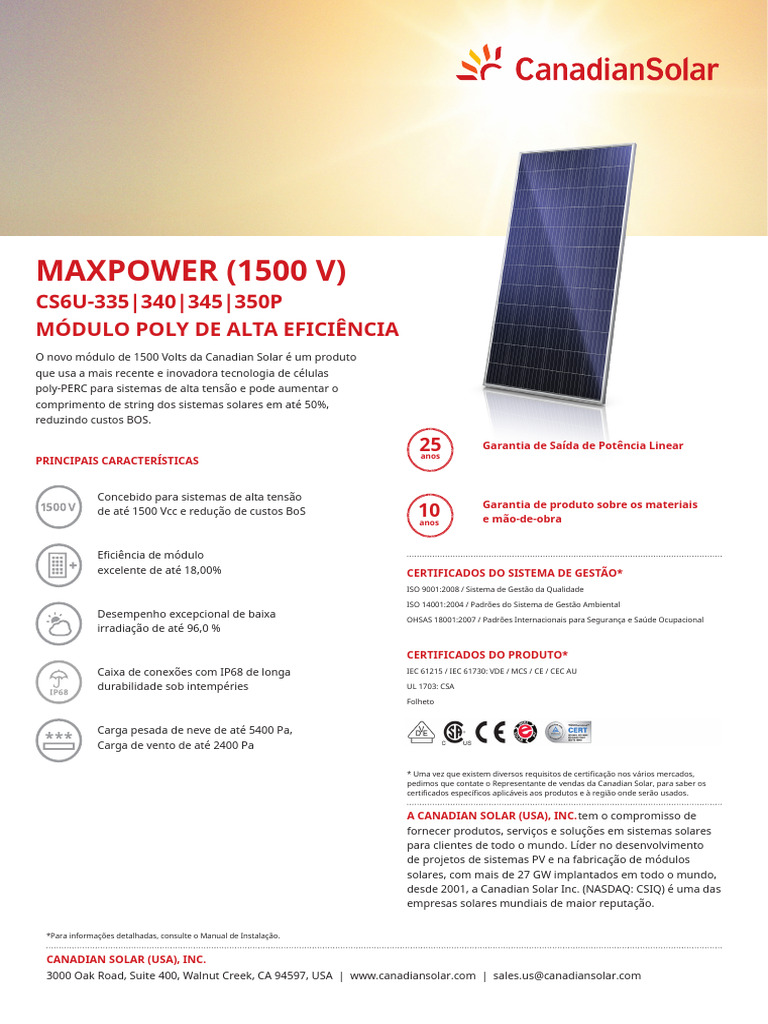 b40f4-cs Datasheet Maxpower Cs6u-P 1500v He v5.552 E1 A4 pr-f16 | PDF ...