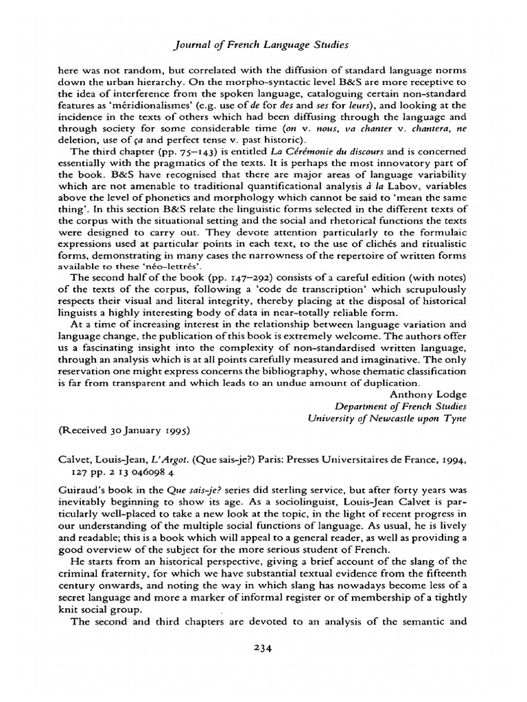 Louis Jean Calvet LArgot Que Sais Je Par | PDF | Linguistics ...