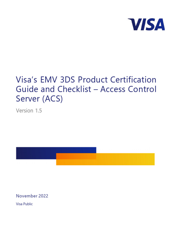 Visa Secure EMV 3DS Prodcut Certification Guide and Checklist (ACS ...