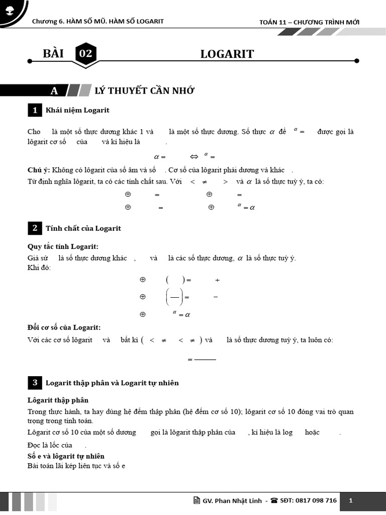 Bài 02 Logarit HS | PDF