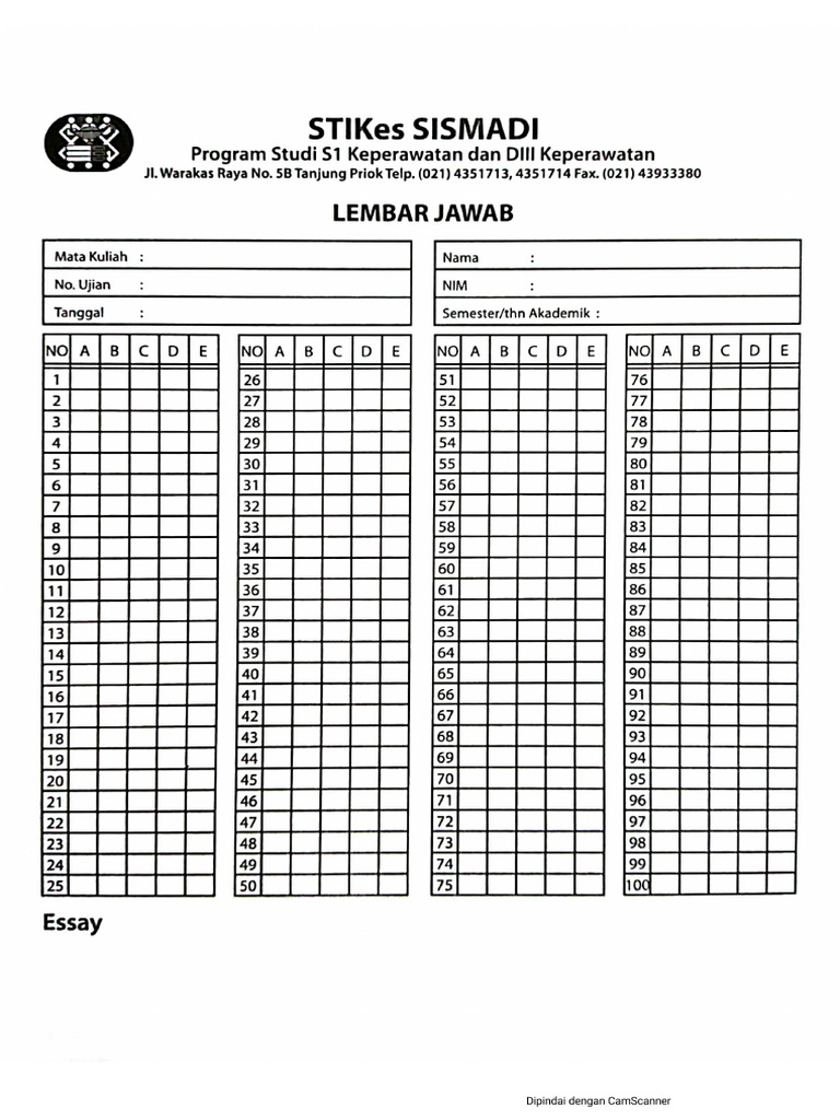 Lembar Jawaban Uts Komplementer | PDF