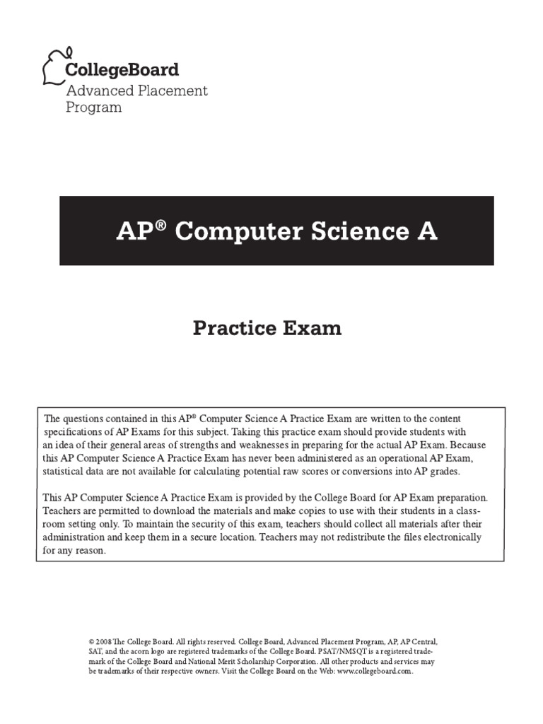 AP Computer Science A Section I | PDF