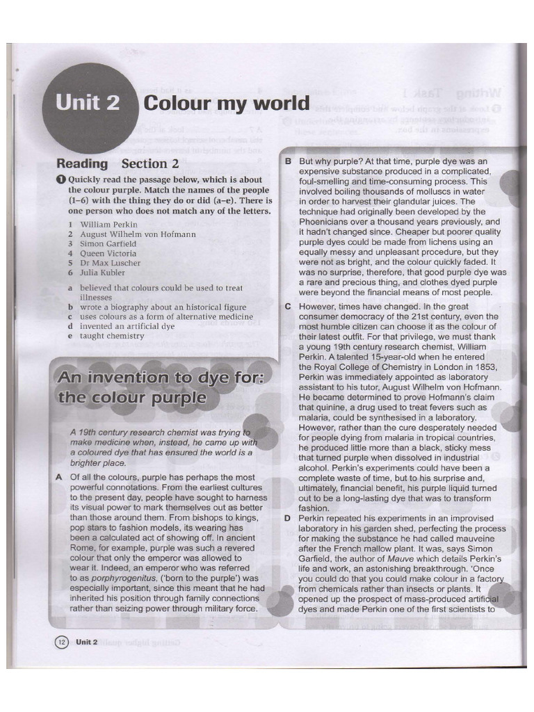 Unit 2_Color my world_Workbook | PDF