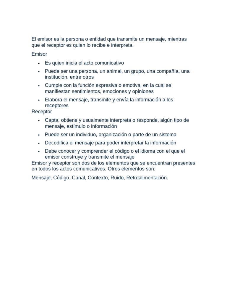 Emisor y Receptor | PDF