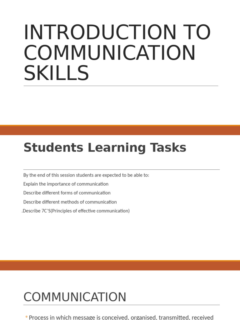 Introduction to Communication Skills | PDF | Communication | Nonverbal ...