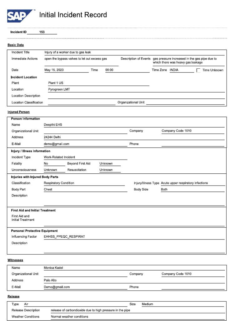 Initial Incident | PDF