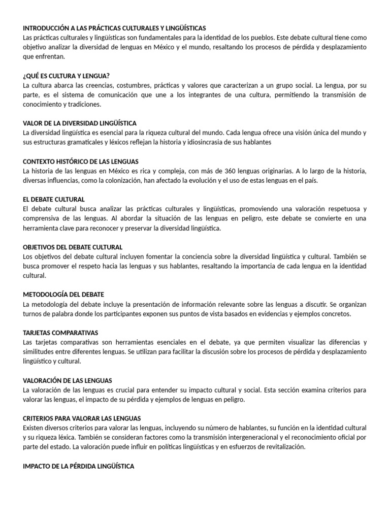 Prácticas Culturales y Lingüísticas | PDF | Lingüística | Comunicación ...