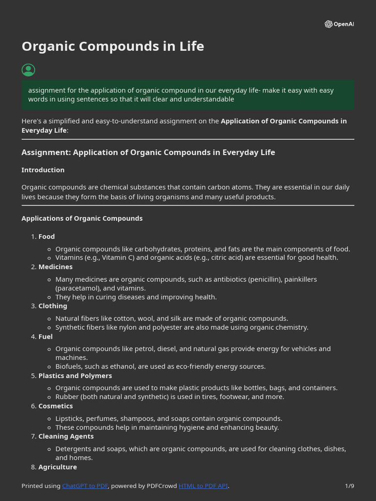 Organic Compounds in Life | PDF | Random Access Memory | Bios