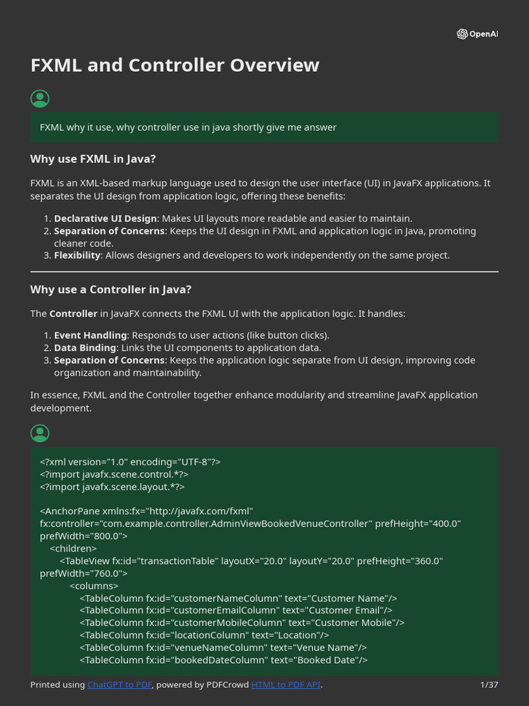 FXML and Controller Overview | PDF | Databases | Class (Computer Programming)