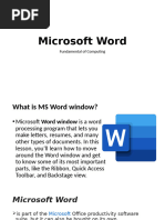 Basic Parts of MS Word Window | PDF | Microsoft Word | Window (Computing)