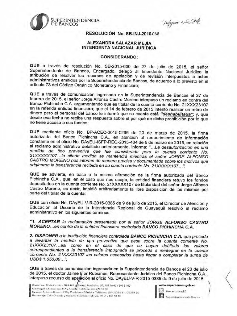 Resol - SB INJ 2016 068 | PDF