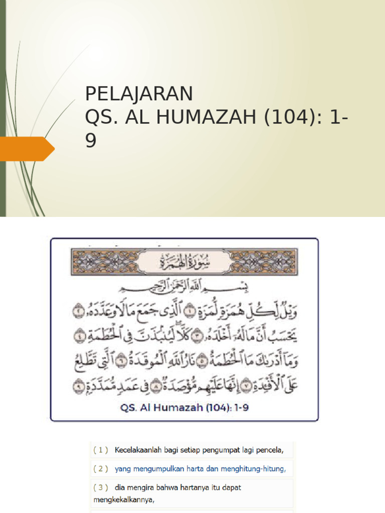 Pelajaran Qs Al Humazah | PDF