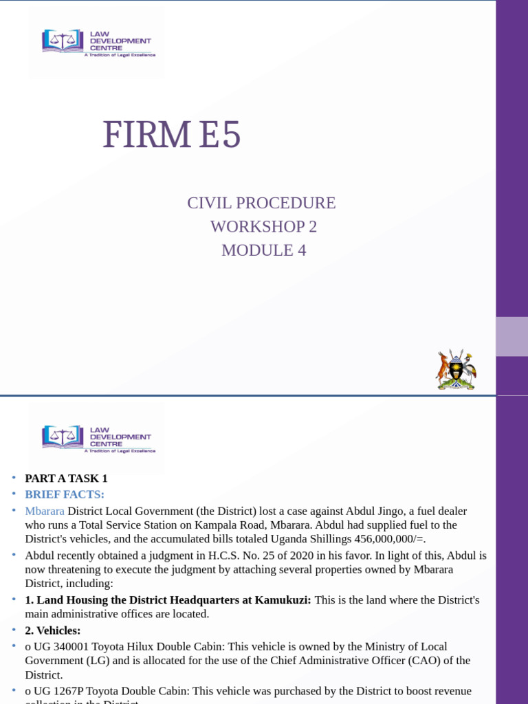 E5 Civil P Workshop 1 Module 3 Presentation | PDF | Judgment (Law) | Government
