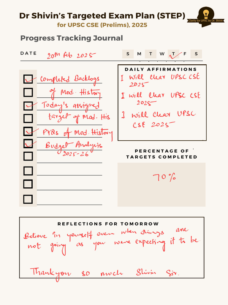 Progress Tracking Journal - 250220 - 202913 | PDF