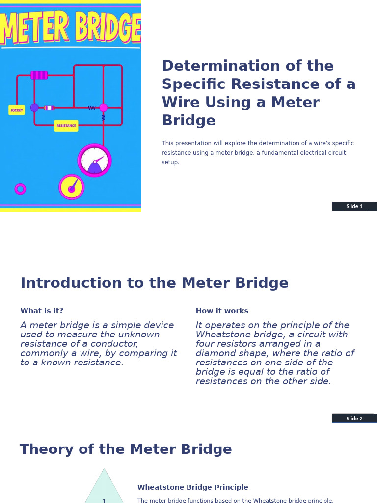 Determination of The Specific Resistance of A Wire Using A Meter Bridge | PDF | Electricity ...