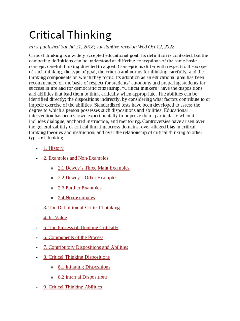 Critical Thinking Art | PDF | Critical Thinking | Thought