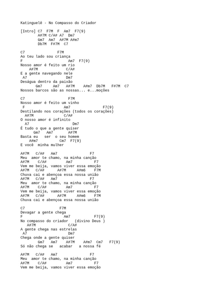 Katinguelê - No Compasso Do Criador | PDF | Amor