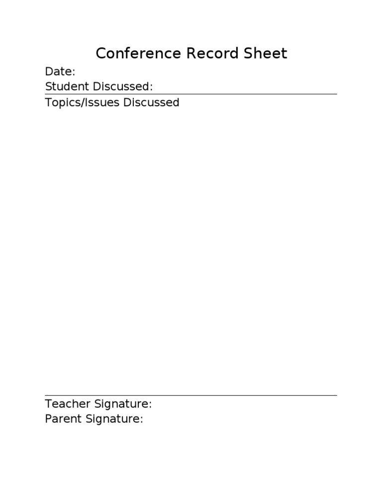 Conference Record Sheet | PDF