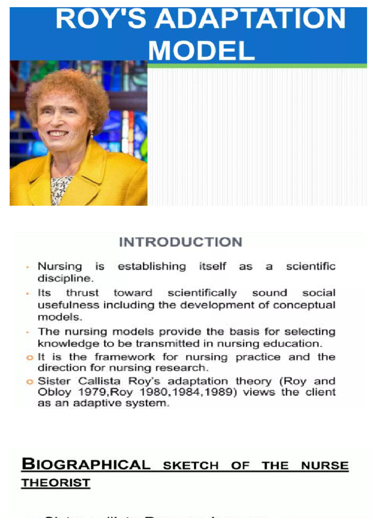 Roy Theory (Nursing Foundation) | PDF
