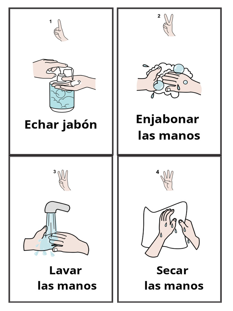 Cómo lavar y secar las manos | PDF