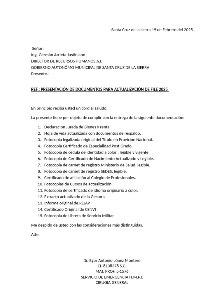 Carta Documentos | PDF