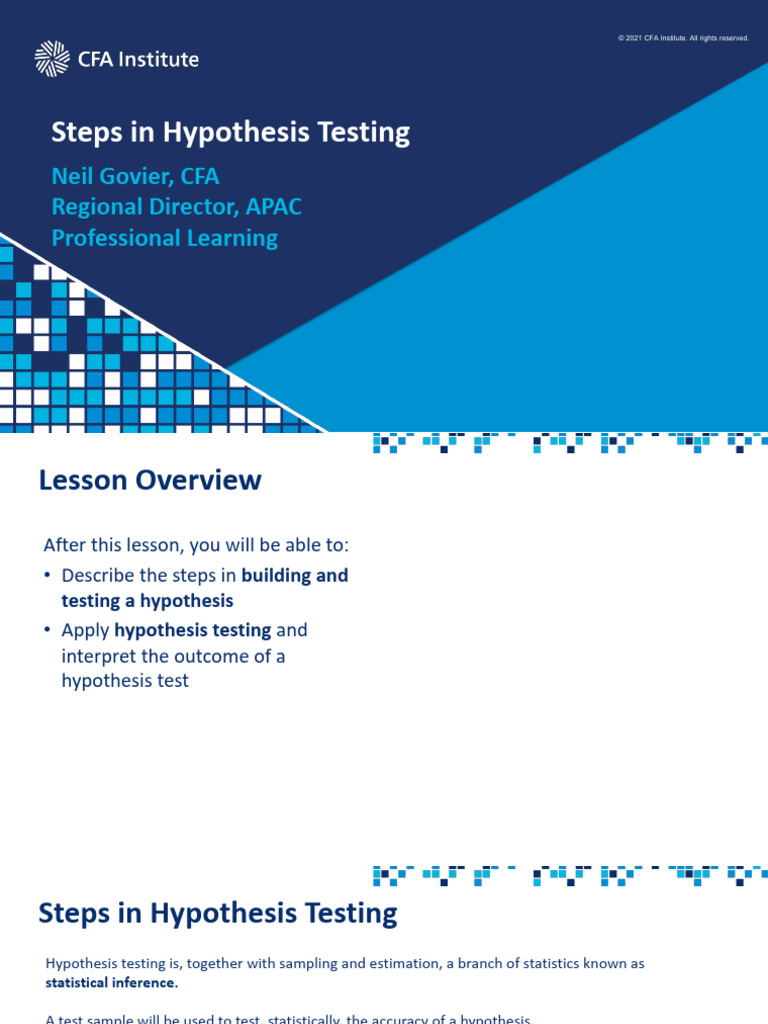 C1 Module 6 Lesson 1 | PDF | Hypothesis | Statistical Significance