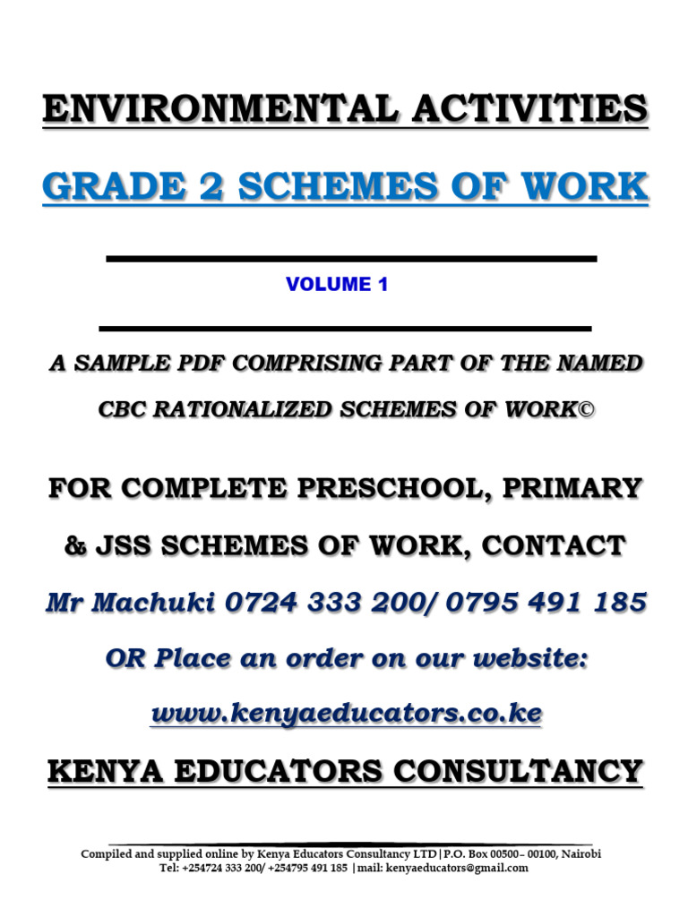 ENV GRADE 2 SCHEMES OF WORK SAMPLE | PDF | Learning