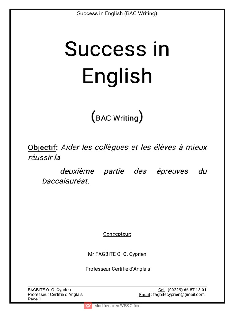 BAC Writing Success Strategies | PDF