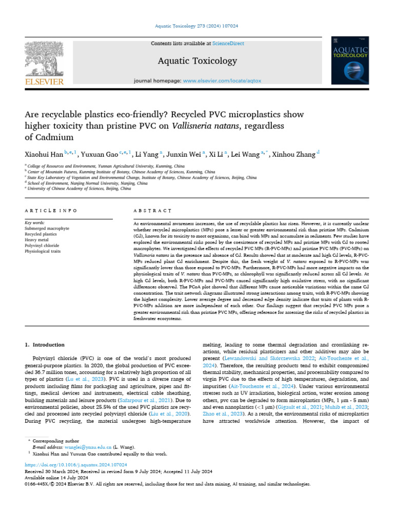 Are Recyclable Plastics Eco-Friendly Recycled PVC Microplastics Show ...