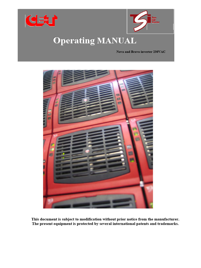 TSI Nova and Bravo Inverter Manual | PDF | Electricity | Manufactured Goods