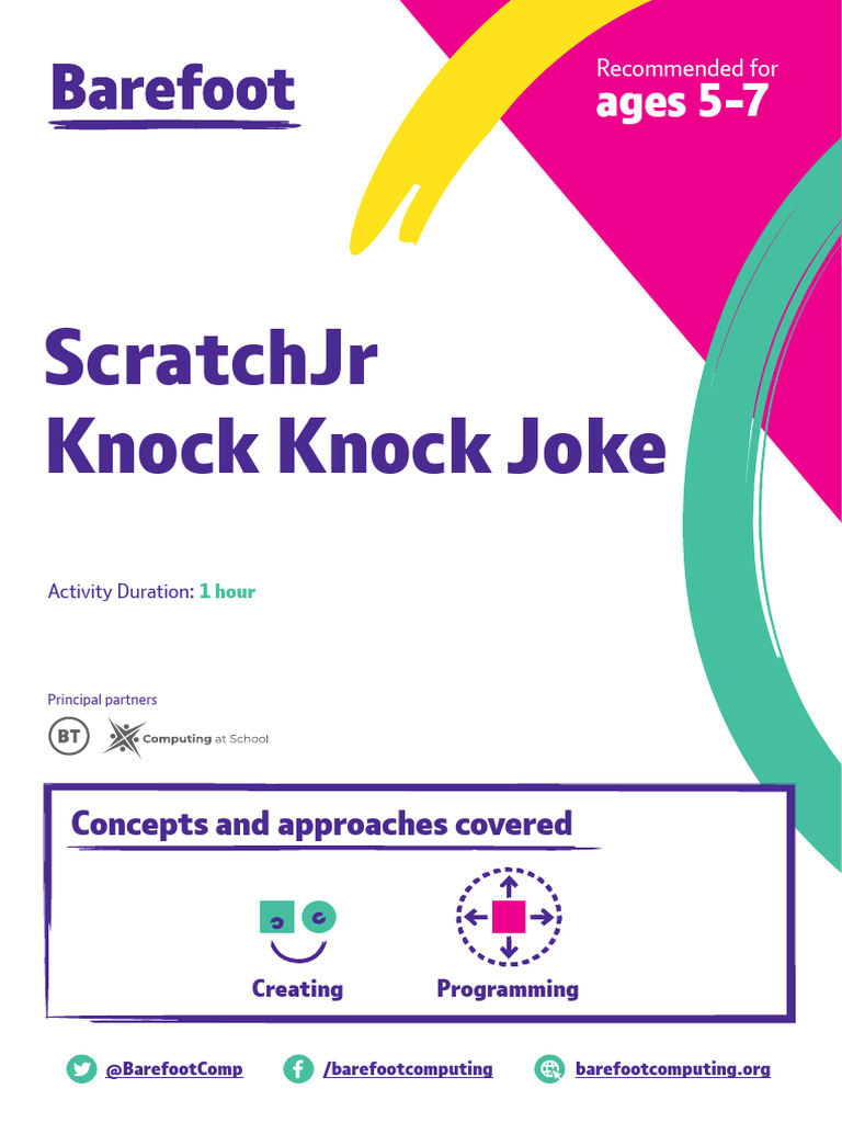 KS1 Scratch Junior Knock Knock Activity | PDF | Computer Programming | Cognitive Science