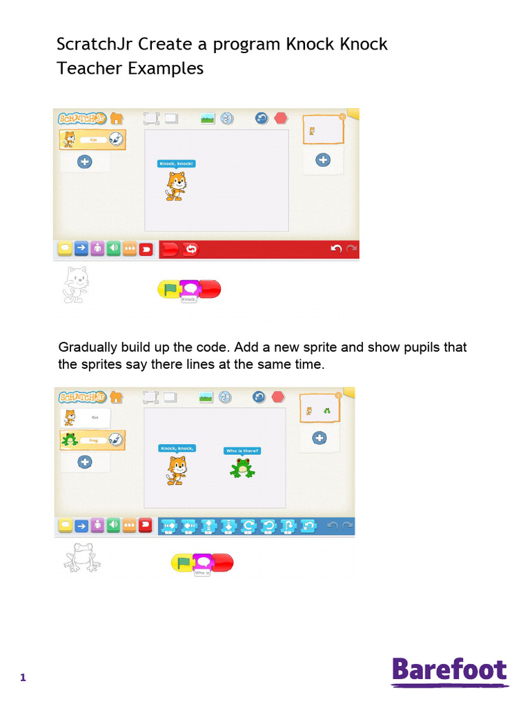 KS1 Scratch JR Teacher Examples | PDF