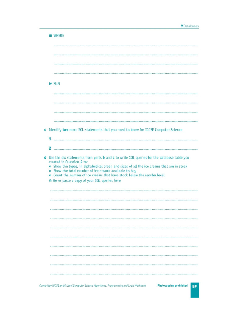 Cambridge IGCSE Computer Science 2nd Edition Workbook 2 (Algorithms, Programming and Logic) | PDF