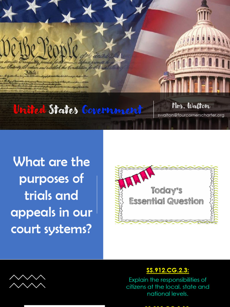 Government Lesson 18 (Trials) | PDF | Trials | Prosecutor