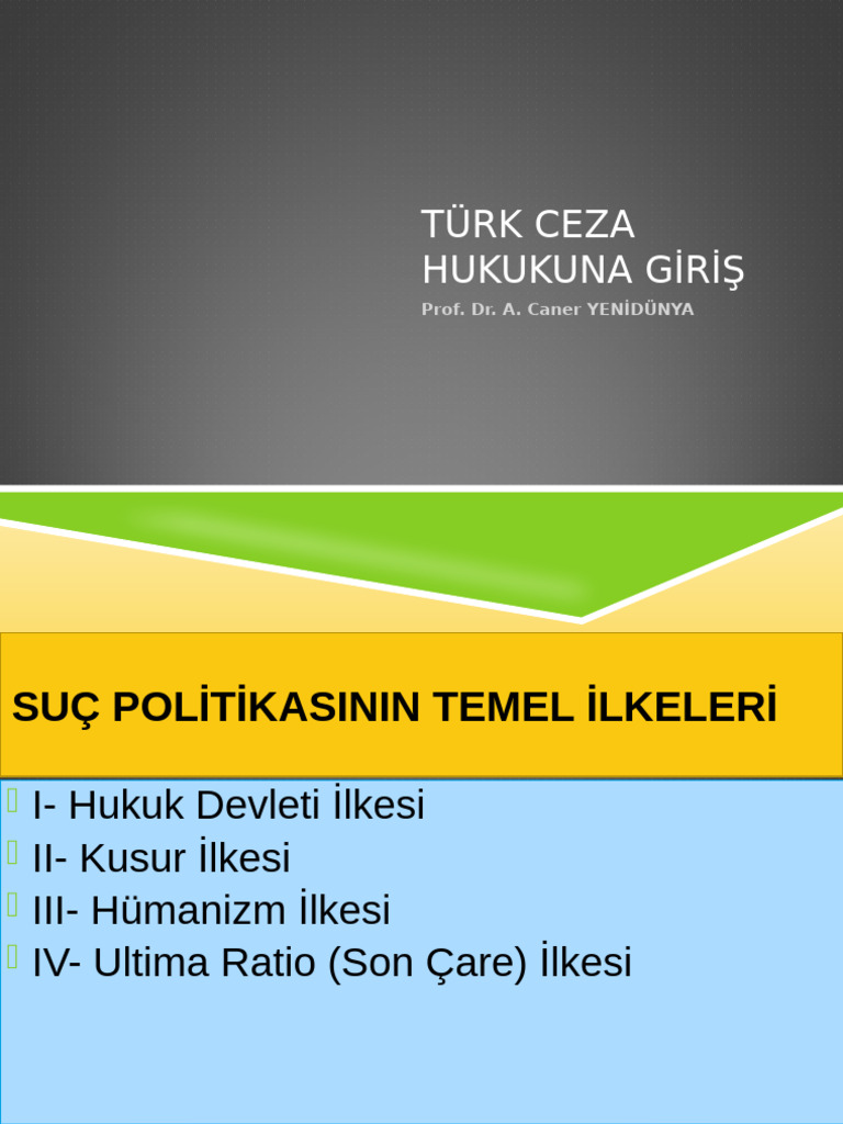 Ceza Hukuku Genel Hukumler 1 | PDF