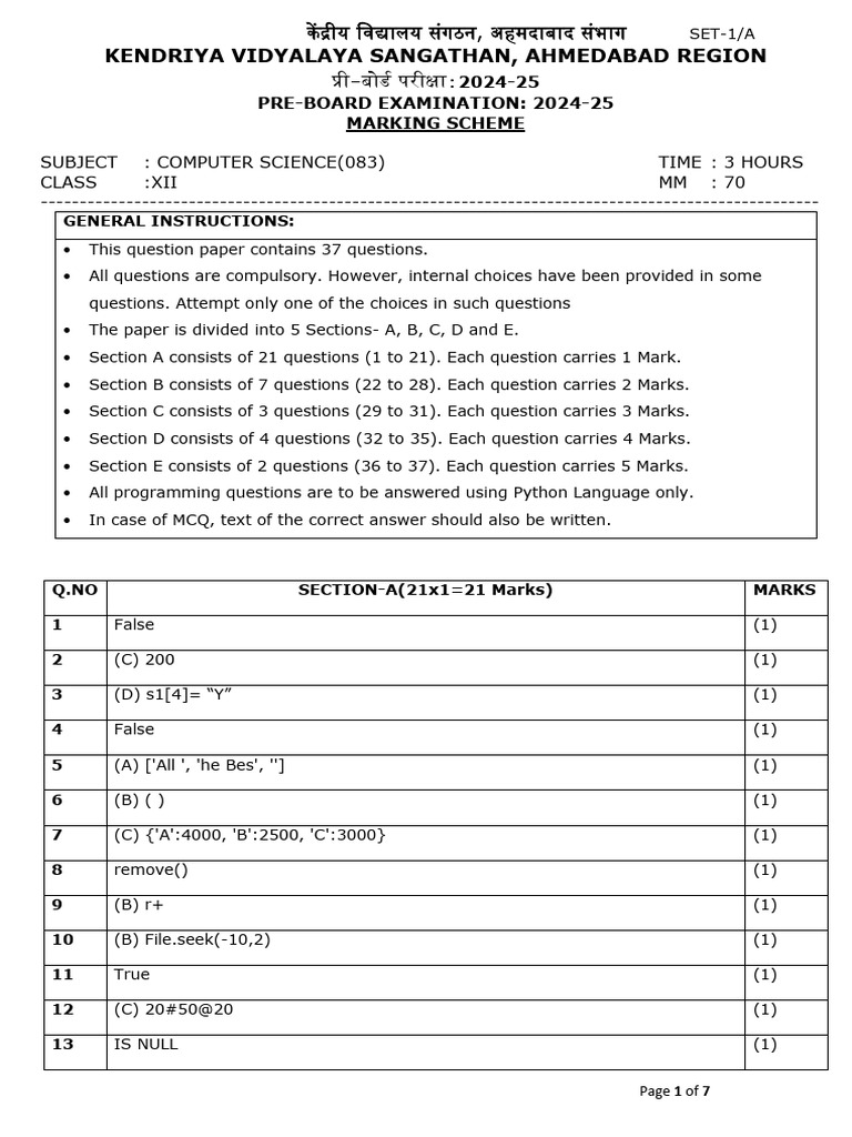 Cs-Xii-Ms-Pb-2024-25-Set-I A | PDF | Data Transmission | Computer Programming