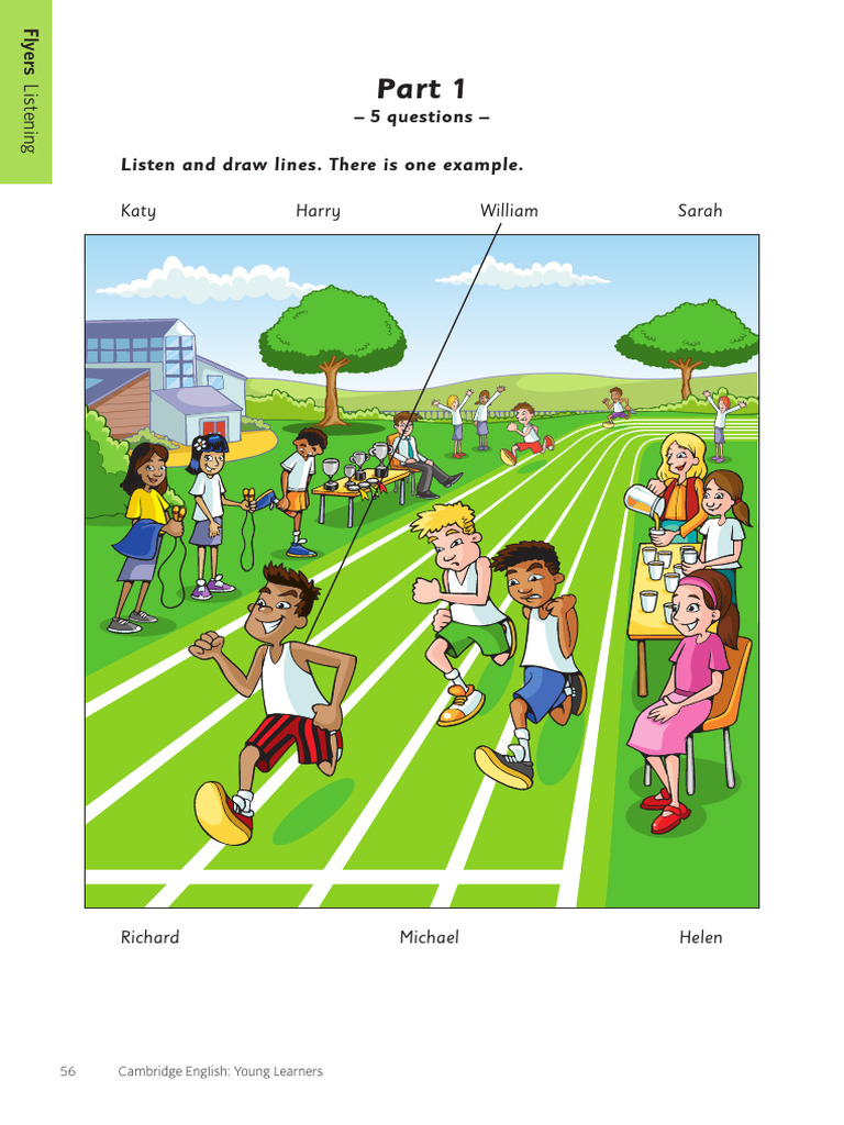 Flyers Listening Exercise: Draw Lines | PDF