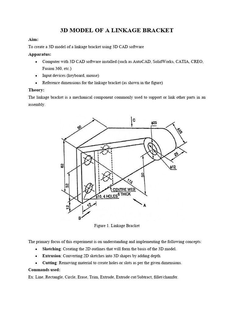 C23 A410 CAD LAB II - Expt 4 - Linkage Bracket | PDF | 3 D Computer ...