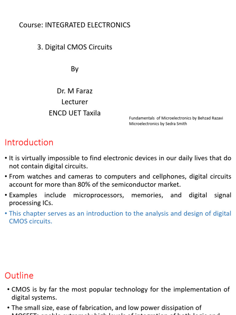 3 - Digital CMOS Circuits | PDF | Cmos | Logic Gate
