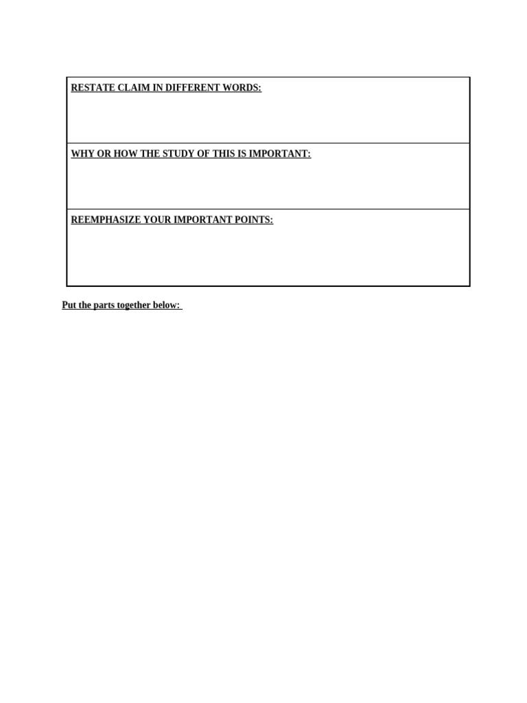 Copy of Conclusion Graphic Organizer | PDF