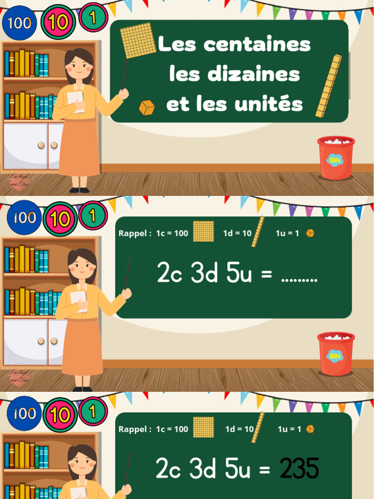 Calcul des centaines, dizaines, unités | PDF