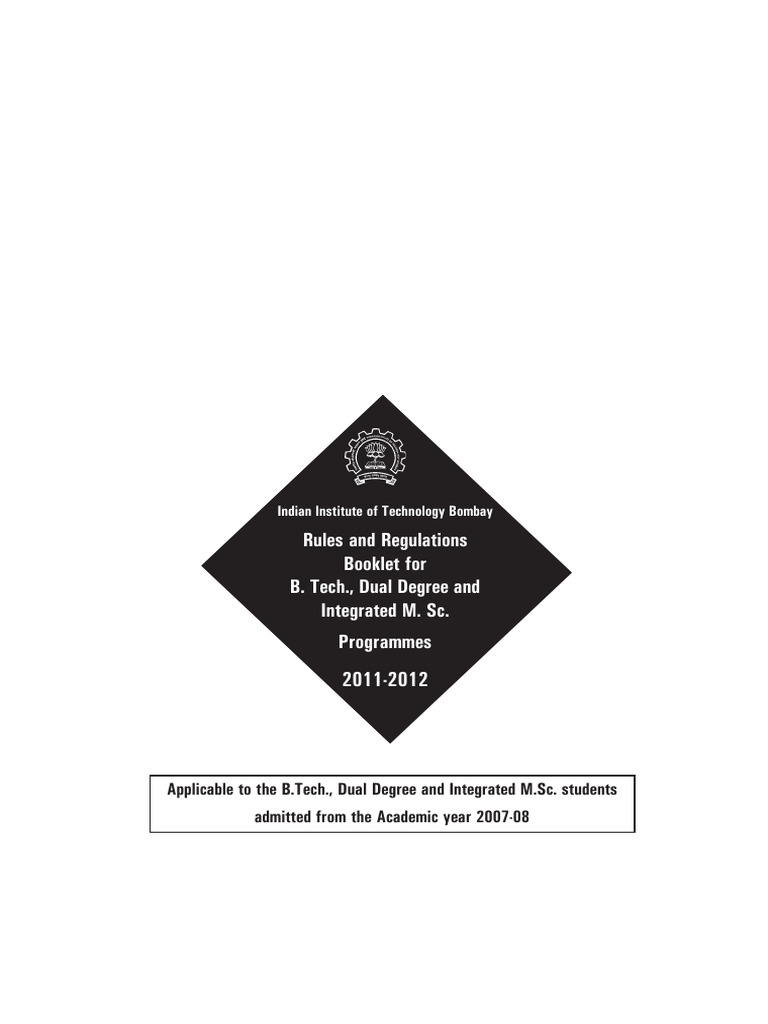 IIT Bombay B.Tech & M.Sc. Rules 2011-12 | PDF | Academic Degree ...