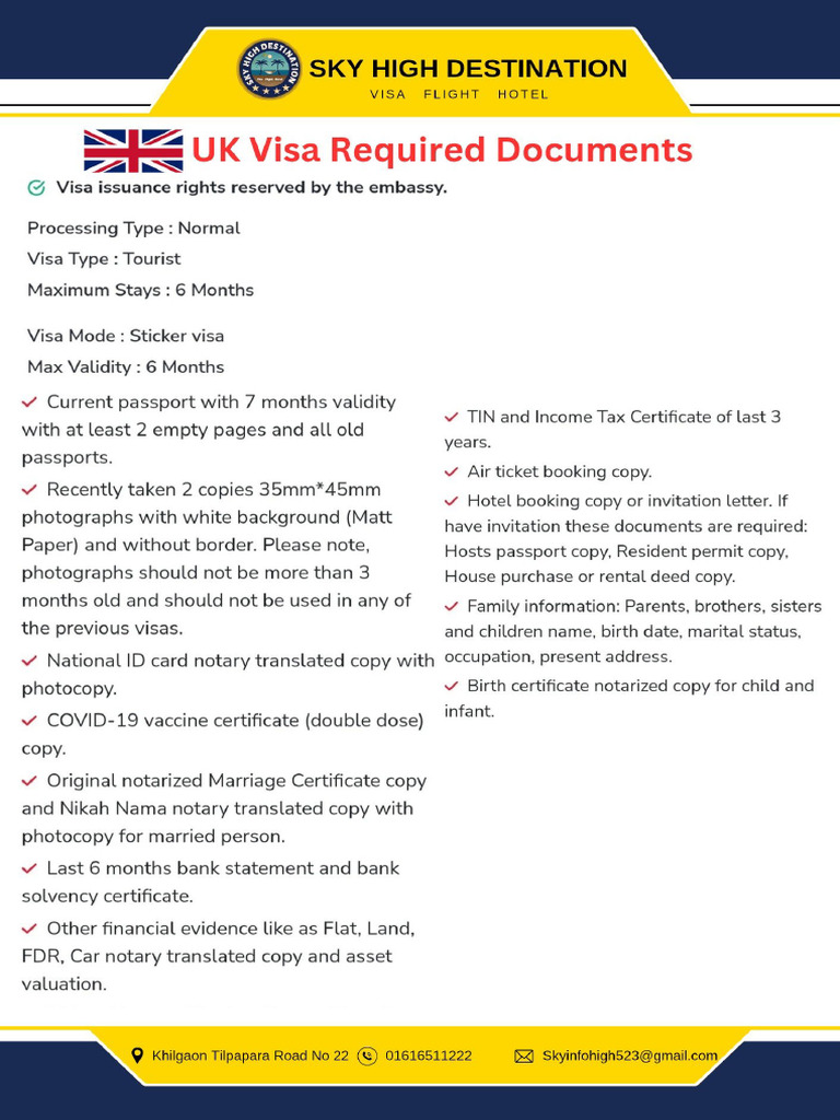 UK Visa Required Documents | PDF