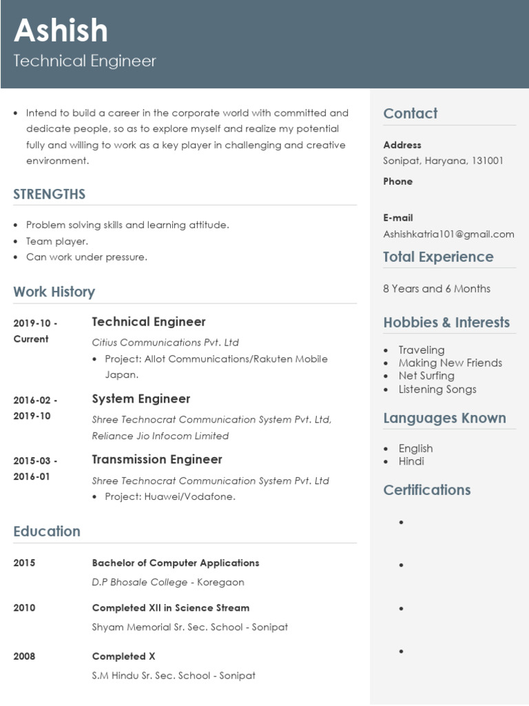 Ashish_CV | PDF | Information Technology | Computing