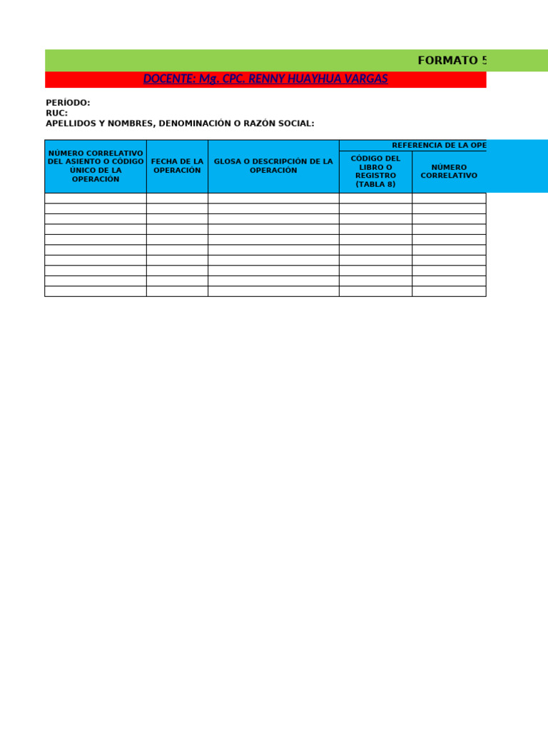 Formato 5.1: Libro Diario Contable | PDF