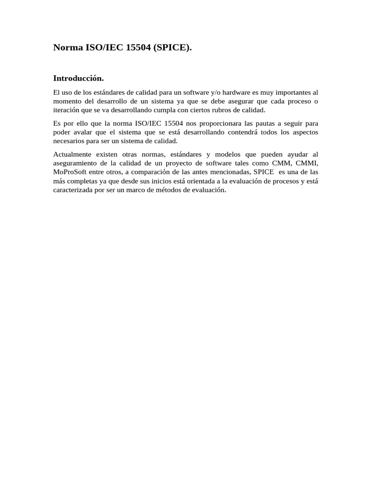 Guía sobre la norma ISO/IEC 15504 SPICE | PDF | Software | Pensamiento ...