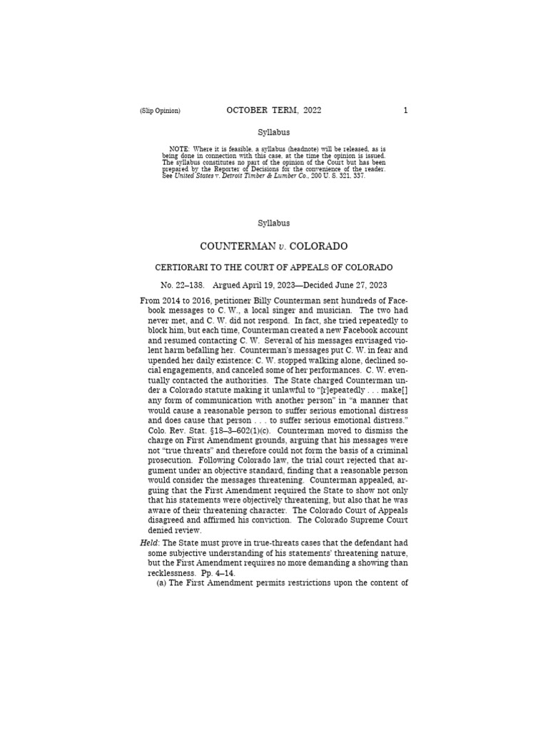 22-138_43j7 | PDF | First Amendment To The United States Constitution ...