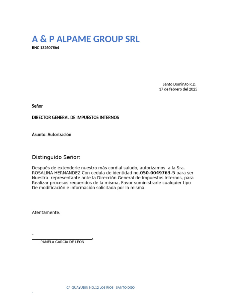 Carta Dgii ALPAME | PDF