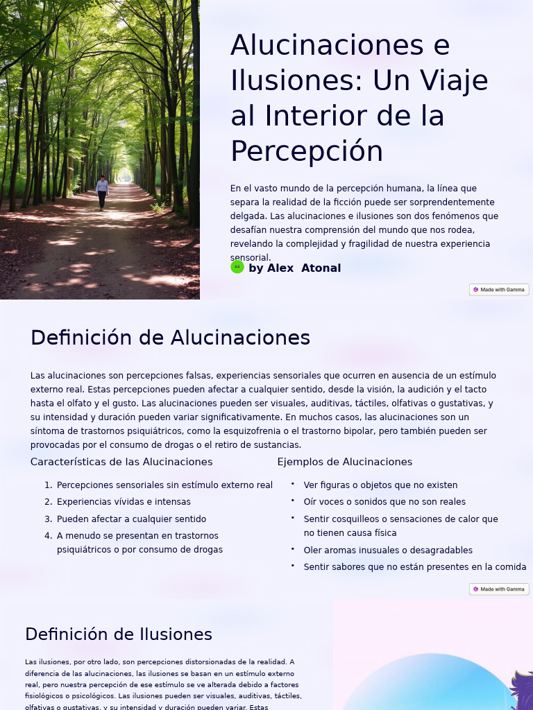 Alucinaciones e Ilusiones: Percepción Distorsionada | PDF | Alucinación | Percepción