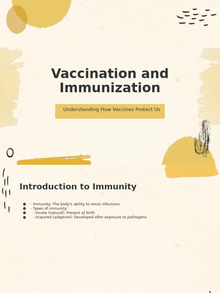 Vaccination and Immunization Presentation | PDF